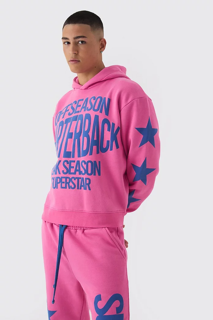 Oversized Boxy Off Season Puff Printed Hooded Tracksuit Oversized Boxy Off Season Puff Printed Hooded Tracksuit