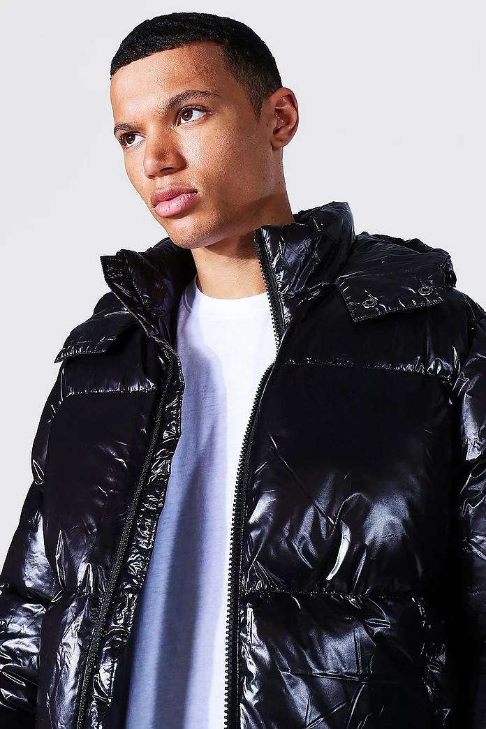 Tall High Shine Puffer | boohooMAN USA Tall High Shine Puffer | boohooMAN USA